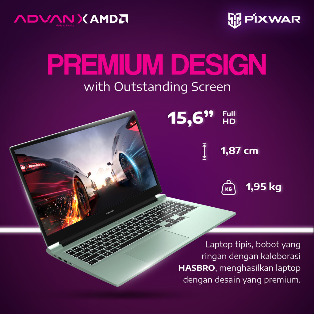 Jual [BEST DEALS] ADVAN Laptop Gaming Pixwar | AMD Ryzen 7 6800H | 16GB ...