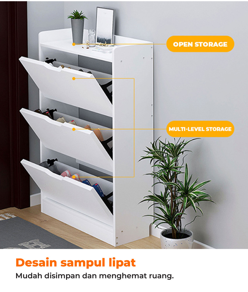 Jual Homedoki Rak Sepatu/Lemari Sepatu/Rak Sepatu Susun Tertutup/Lemari ...