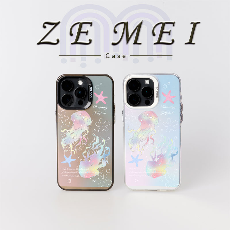 Jual ZE MEI Colored Jellyfish Series Hard Case iPhone 7 8 11 12 13 14 ...