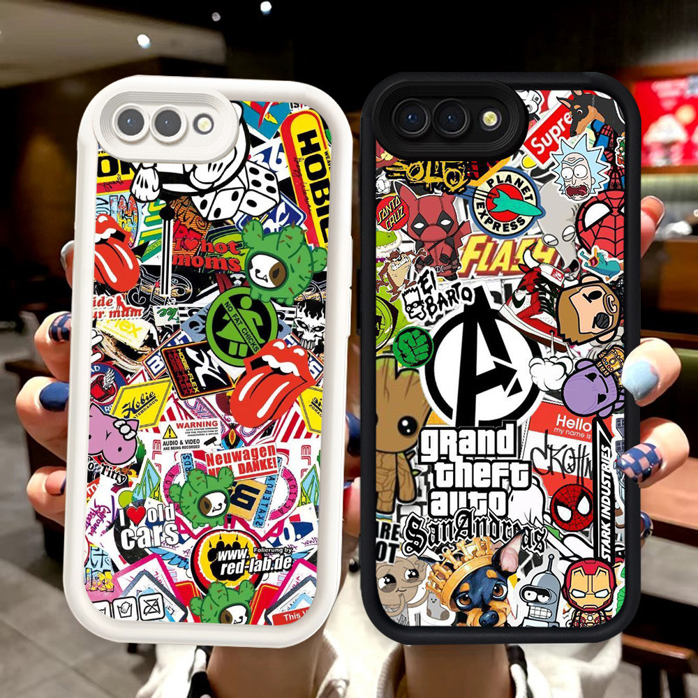 Jual N93 Famous design Silikon hitam putih Casing untuk Realme C2 C2s ...