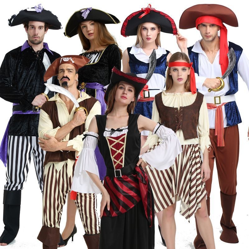 Jual Kostum Halloween kostum bajak laut topeng Kapten Jack Sparrow ...