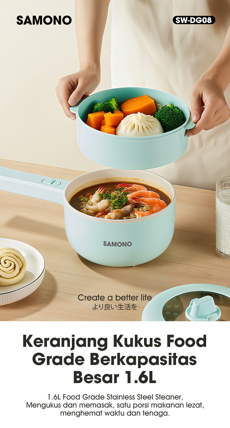 Jual SAMONO Panci Listrik Elektrik 2L Keramik Anti Lengket Anti Gores ...