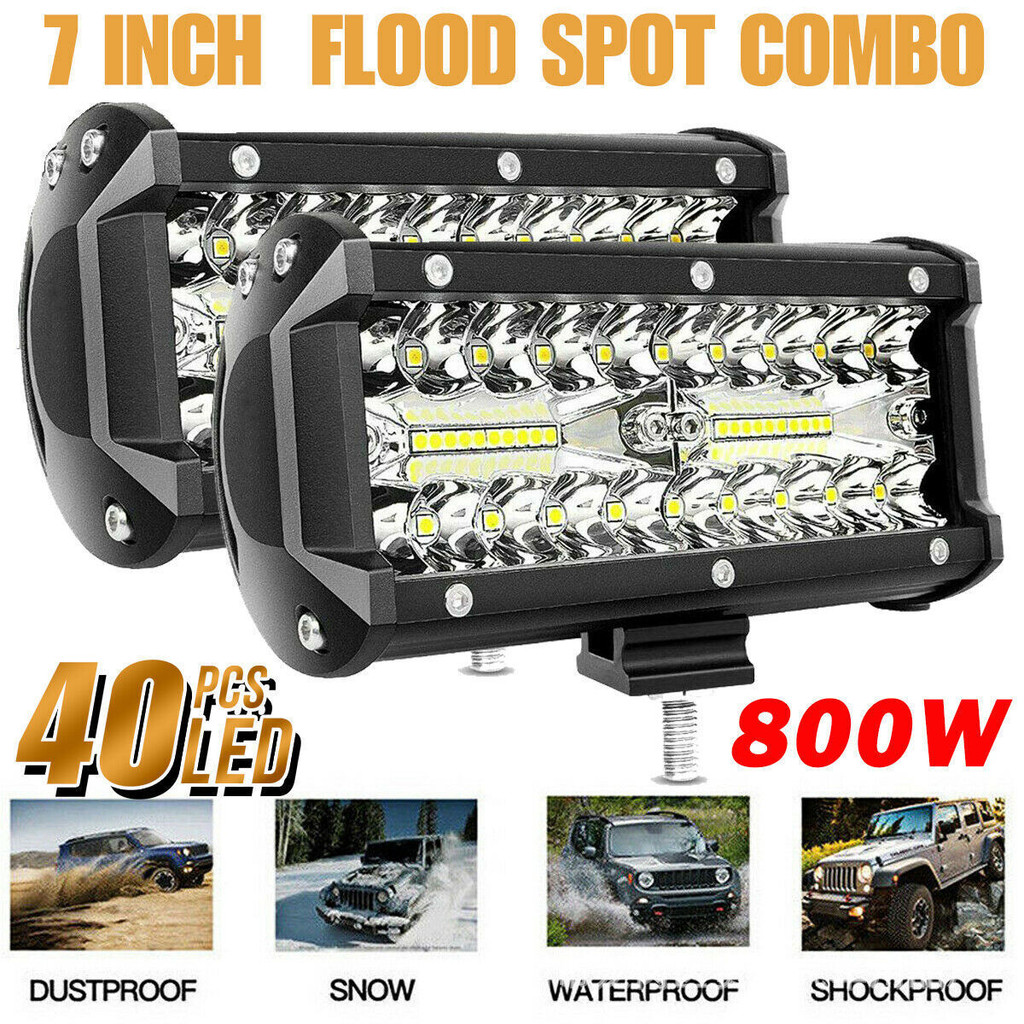 Jual Lampu LED Outdoor Malam Hari Offroad Tiga baris kerja 7 inci 400W ...