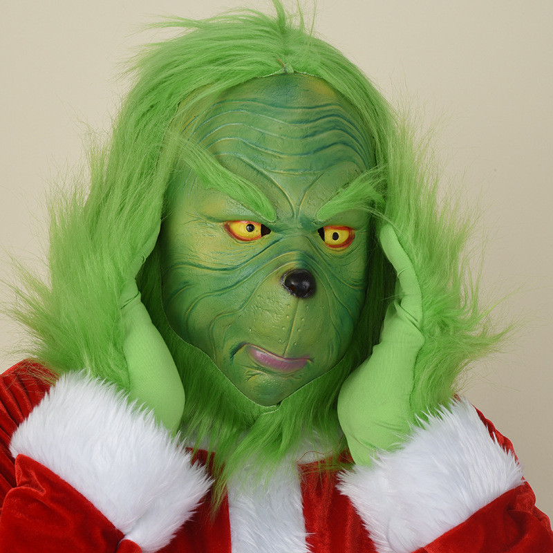 Jual Topeng The Grinch Pencuri Green Haired Monster Headset, Christmas ...