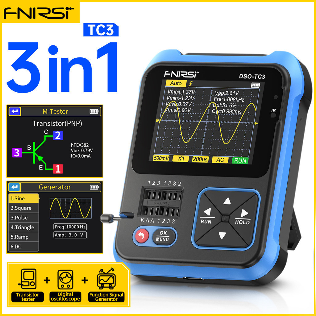 Jual FNIRSI DSO-TC3 Digital Oscilloscope Transistor Tester Signal ...