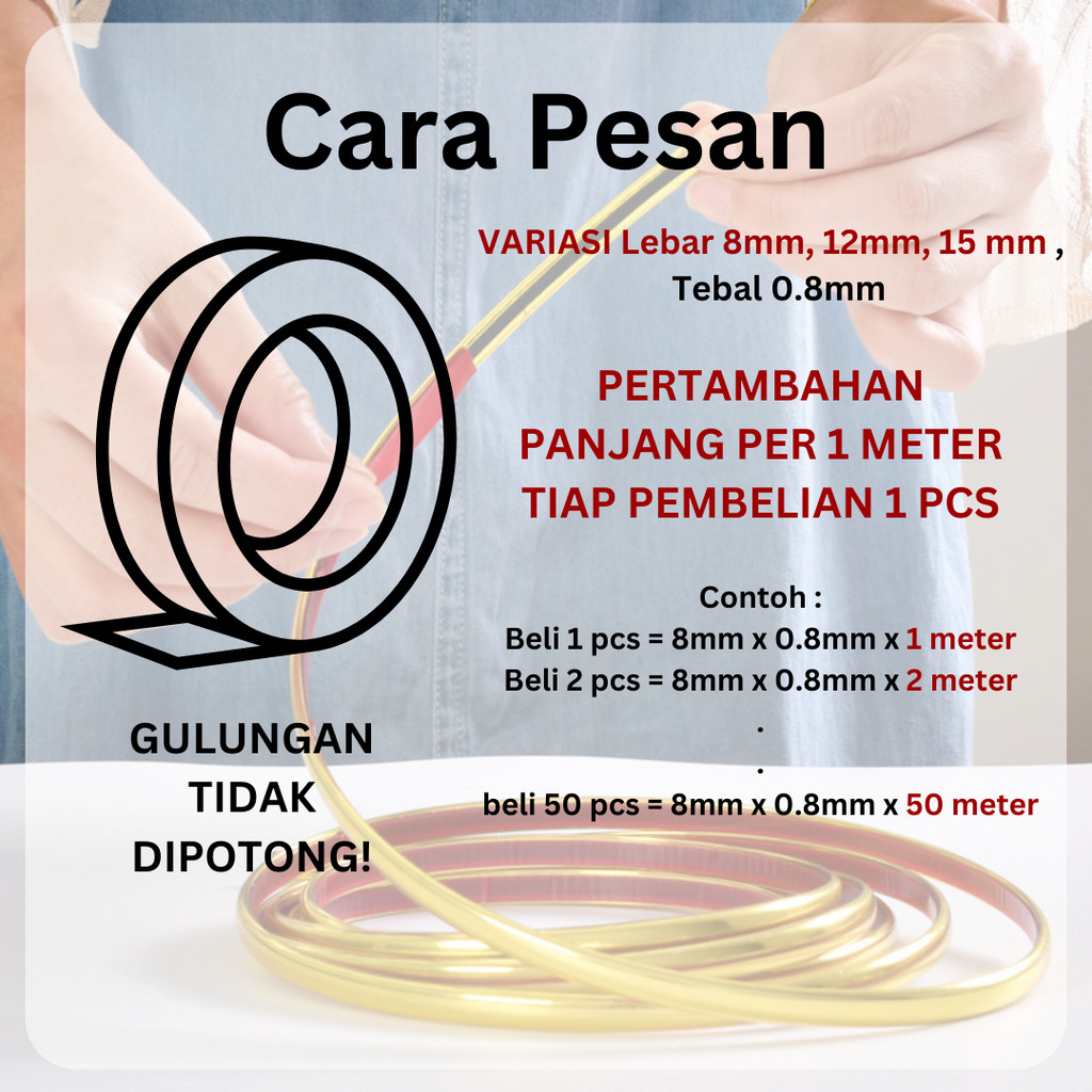 Jual Paus Biru - Wall STICKER PANJANG 1 METER / LIST PLAT STRIP MIRROR ...