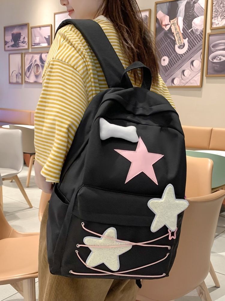 Jual Japanese Cute Girl Niche Homemade Five-pointed Star Backpack Ins ...