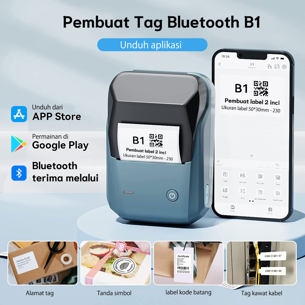 Jual NIIMBOT B1 Printer Label Kantor, Mesin Pembuat Label untuk Kabel ...