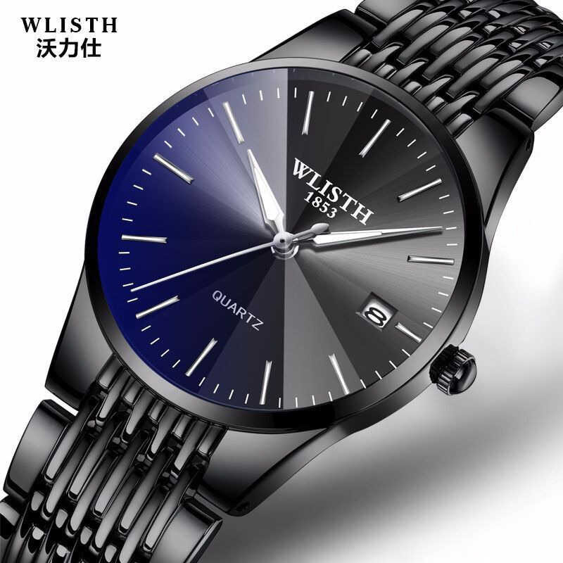 Jual WLISTH Top Tanda Mens Waterproof Business Watches Man Quartz Ultra ...
