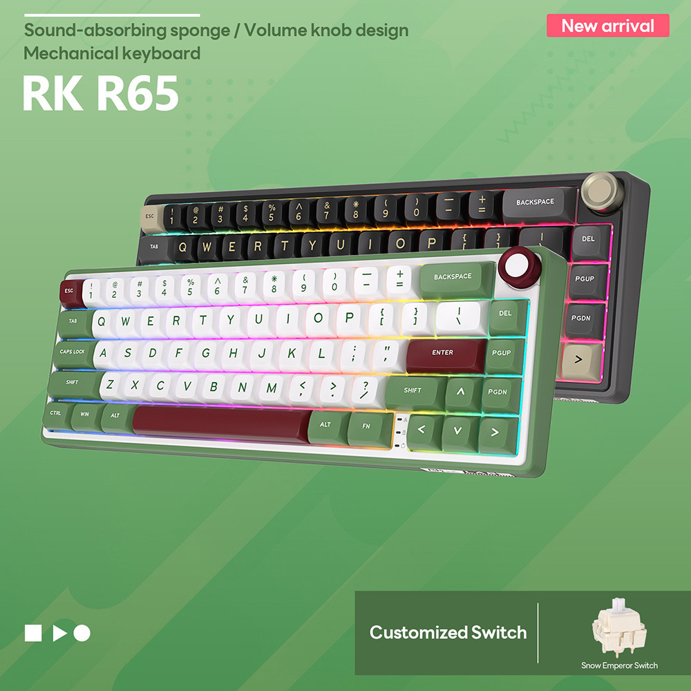 Jual Royal Kludge RK R65 Green 66 key Wired Gaming Keyboard | Shopee Indonesia
