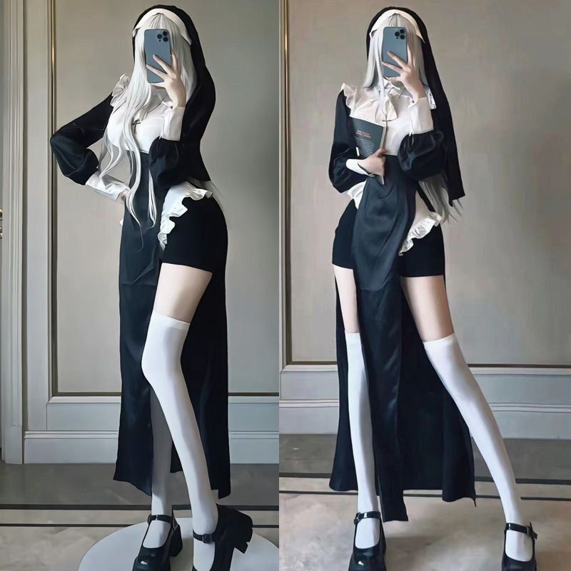 Jual Nun Female Costume Cos Pure Desire Same Style Douyin Tight Uniform ...