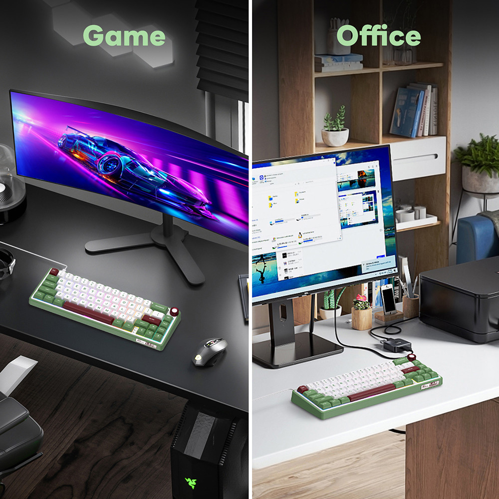 Jual Royal Kludge RK R65 Green 66 key Wired Gaming Keyboard | Shopee Indonesia