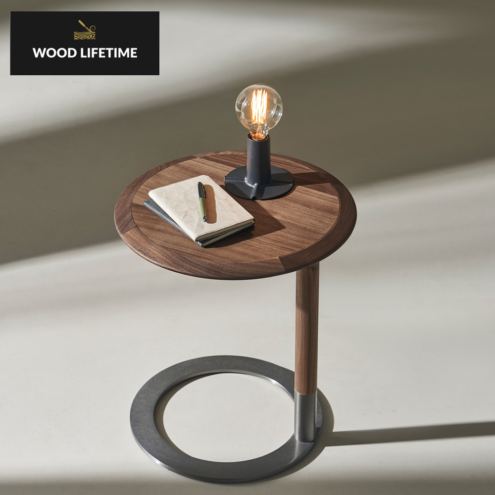 Jual Kena Kona/White Oak Solid Wood Small Round Light Luxury Edge ...