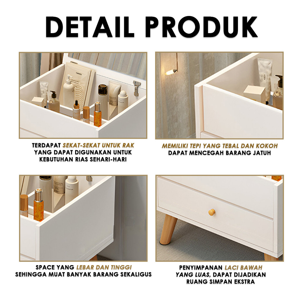 Jual KUKAHOME Meja Cermin - Meja Make Up - Meja Rias Minimalis - Meja ...