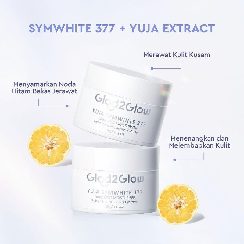 Jual Glad2Glow Yuja Symwhite 377 Dark Spot Moisturizer 30ml - G2G ...