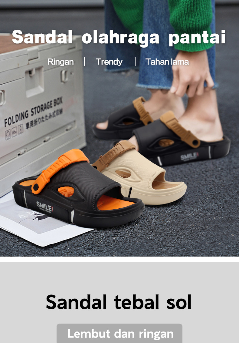 Jual Sandal pria terbaru 2025 dengan EVA tumit belakang, sendal keren ...