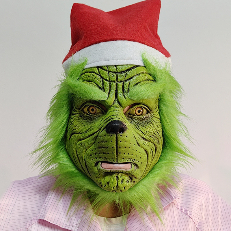 Jual Topeng Half Face Christmas Mask Pencuri Grinch Green Haircoat ...