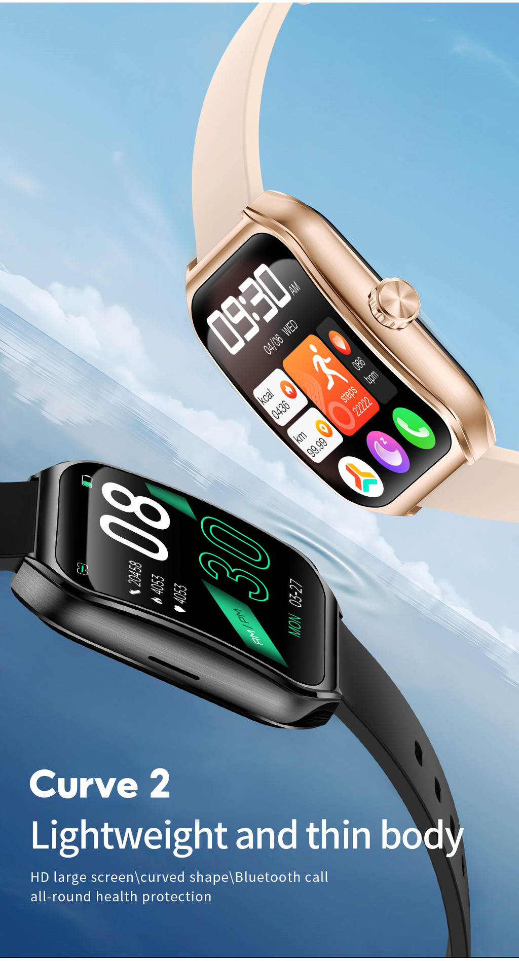 Jual Aolon Curve2 Smart Watch New | Zinc Alloy Frame | Running Pace | 1 ...