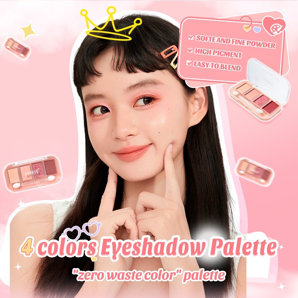 Jual SANIYE New 4 Warna Glitter Eyeshadow Palette Menarik Mata Eye ...