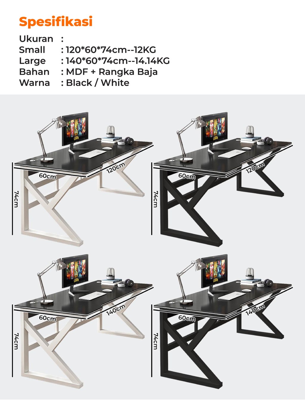 Jual Homedoki Meja Komputer / Meja kantor/ Meja Belajar / Meja Kerja ...