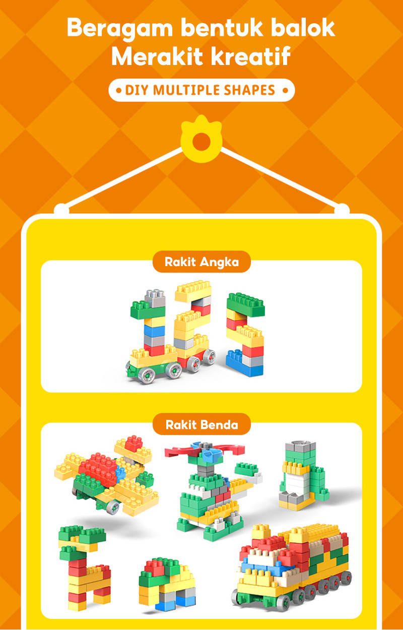 Jual OHSOME Jumbo Nai Long Brick DIY 100 pcs Building Blocks / Block ...