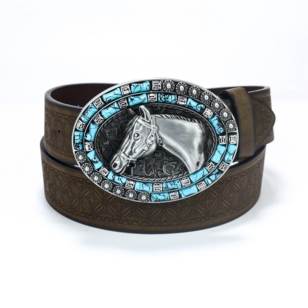 Jual Sabuk Pria Koboi Barat Pria, Garis Kuda, Sabuk Punk Kepala Kuda ...