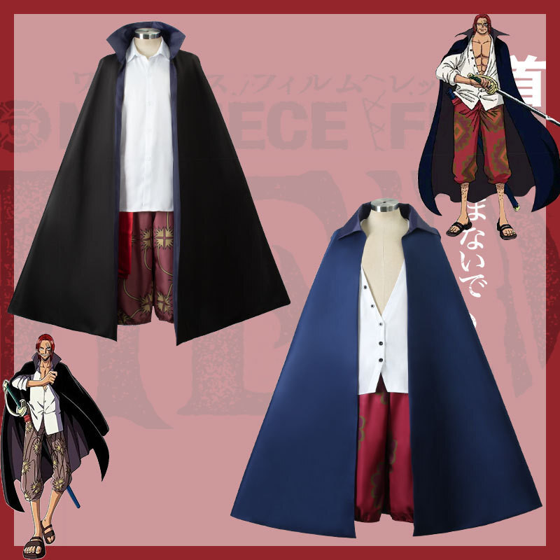 Jual Kostum Cosplay Anime One Piece red hair Shanks Trafalgar shirt ...