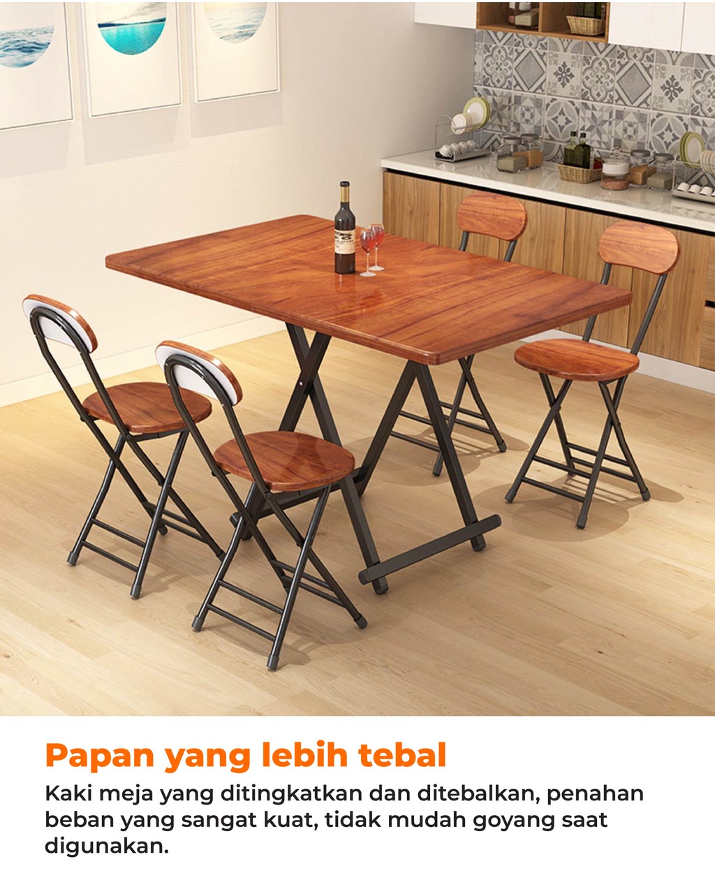Jual Homedoki Meja Makan/Meja Lipat/Meja Makan Lipat/Meja Lipat Portable Jualan/Meja Makan ...