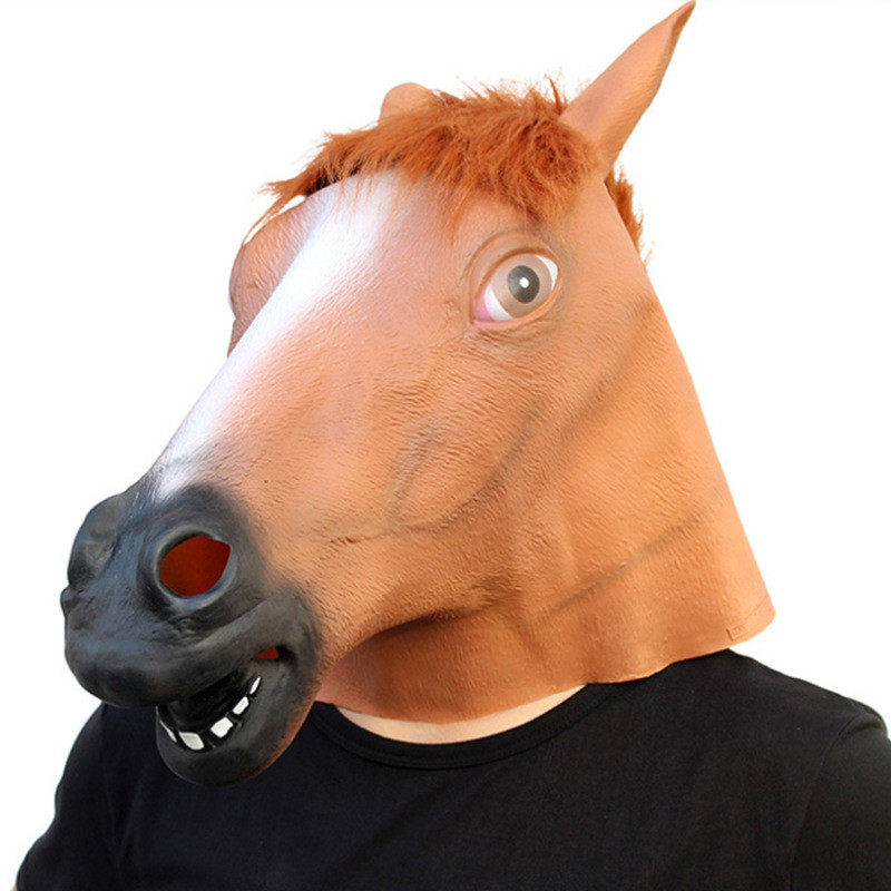 Jual Topeng Halo malam topeng kuda latex peralatan kepala hewan cosplay ...