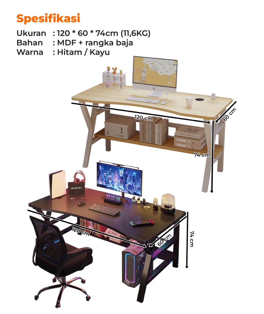 Jual Homedoki Meja Komputer / Meja Kerja / Meja Kantor Minimalis / Meja Belajar / Meja PC ...