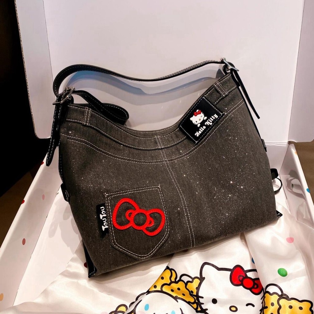 Jual Tas ketiak denim kasual dan serbaguna kt Hello Kitty Sanrio tas jinjing bergaya sama Tas ...