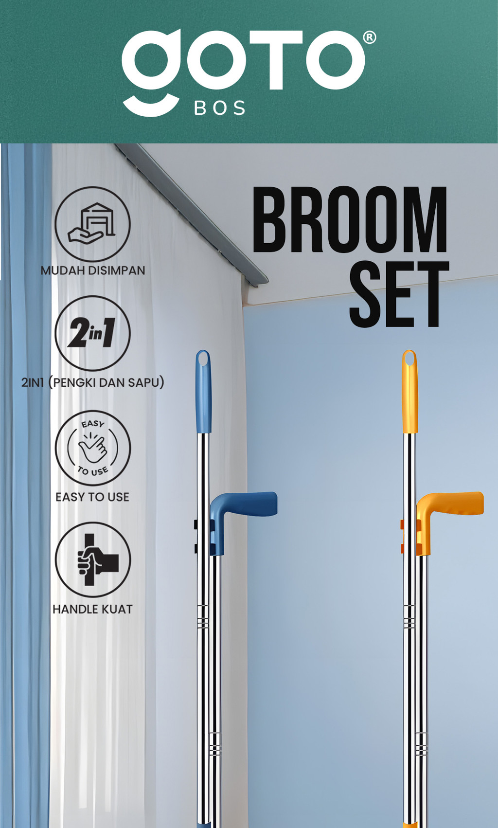 Jual Goto Bos Sapu Pengki Lipat Alat Pembersih Lantai Broom Set Praktis ...