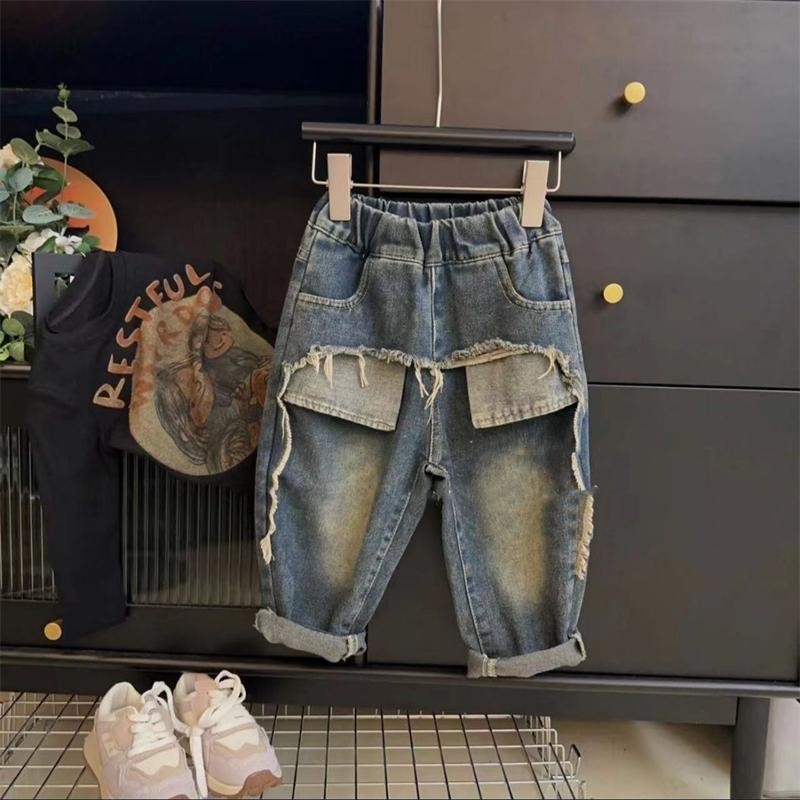 Jual Jeans Robek Anak-anak Gaya Korea 2025 Musim Semi dan Musim Gugur ...