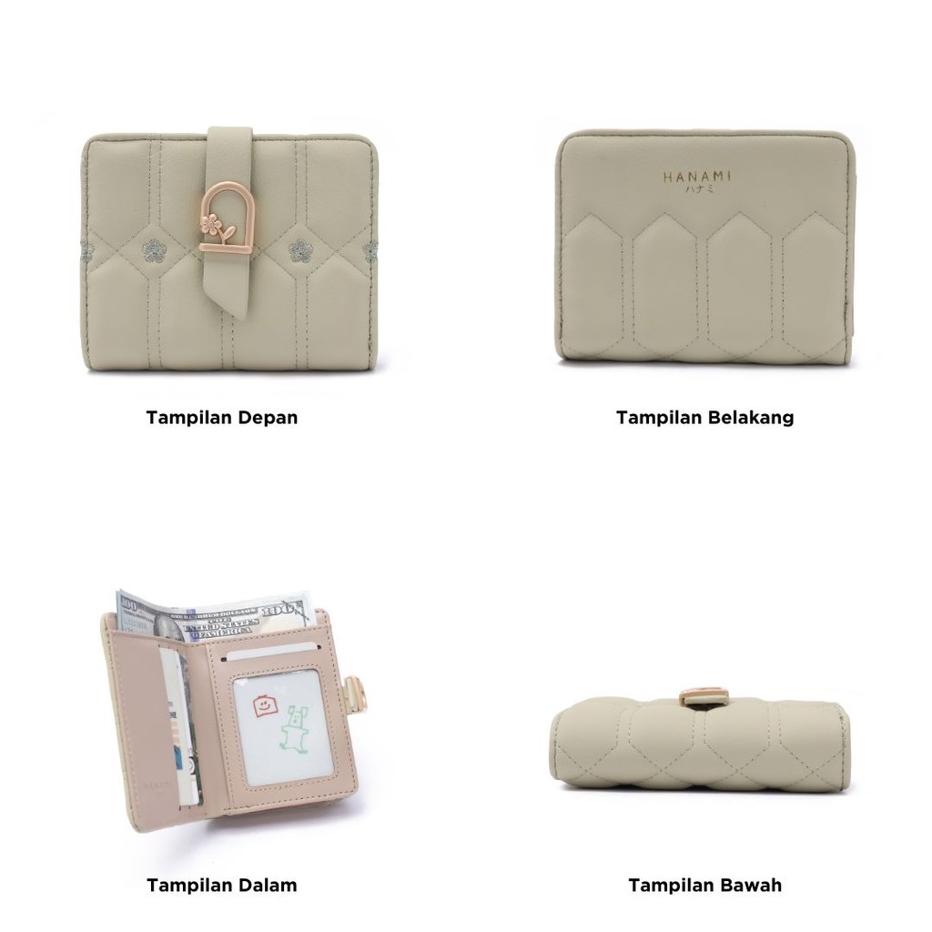 Jual HANAMI Dompet Lipat Wanita Ovidia Kulit Hijau Terbaru Kekinian Kartu Atm Mewah Branded Mini ...