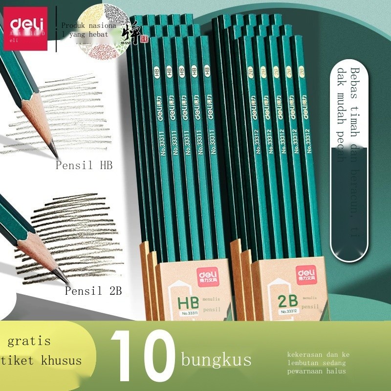 Jual L Deli Pensil 2b 33311 Siswa Sekolah Dasar Hb Menulis Pena Sketsa ...