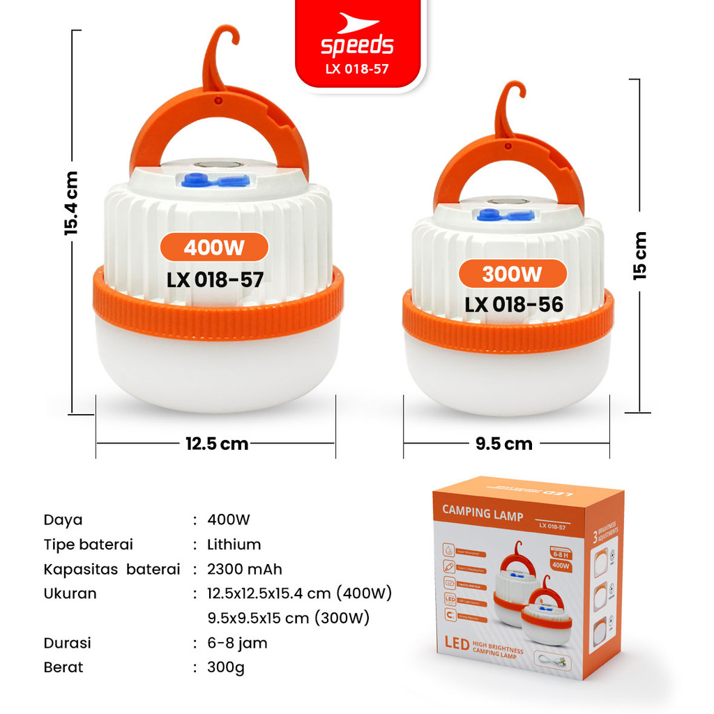 Jual SPEEDS Lampu Camping LED Gantung Camping Emergency Lamp Super ...