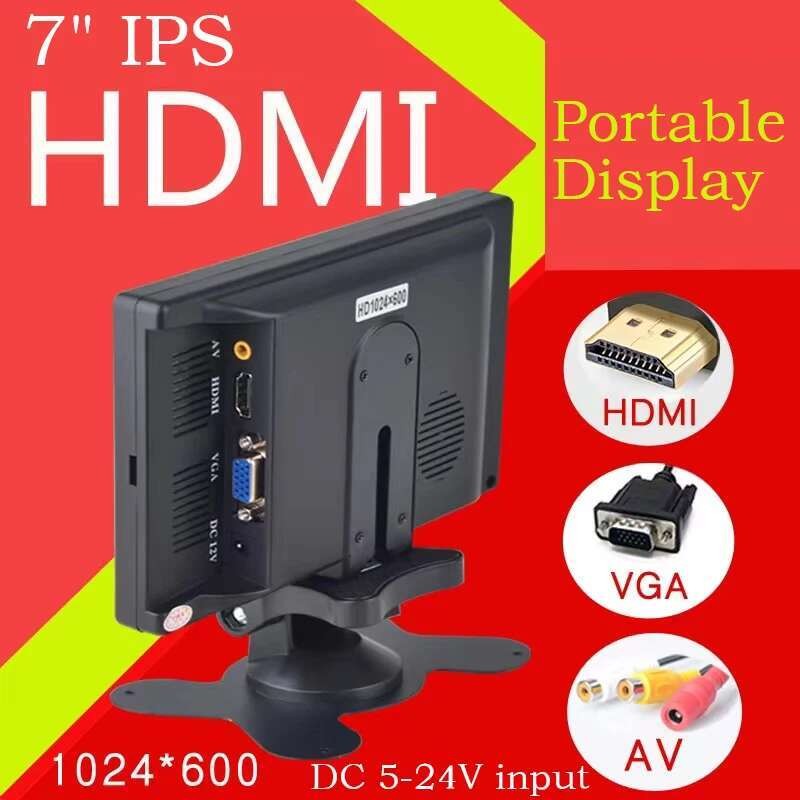 Jual Portabel Layar IPS 7 inci HD 1024x600 Monitor AV CCTV Untuk ...