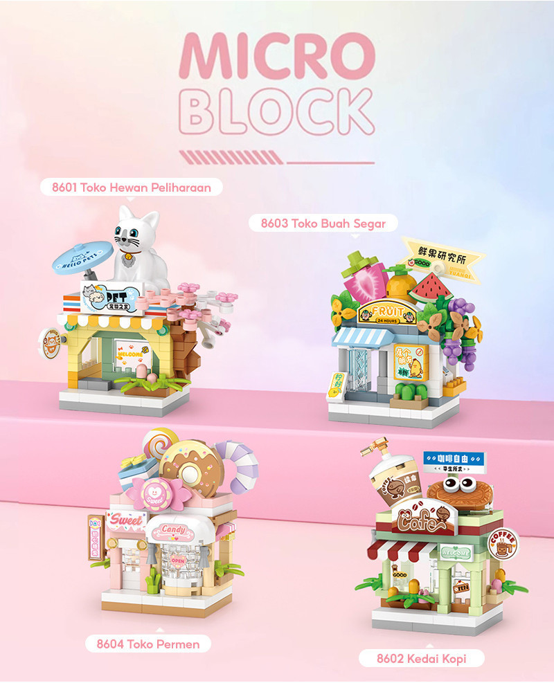 Jual OHSOME LOZ Shop Store Mini Building Blocks / Blok Mainan Brick ...