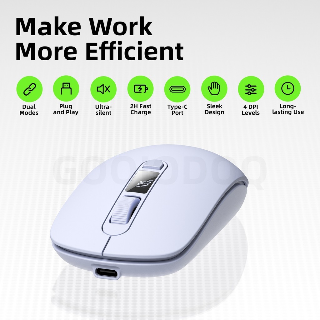 Jual GOOJODOQ Wireless Mouse 4 Precision DPI Levels Quiet Digital ...