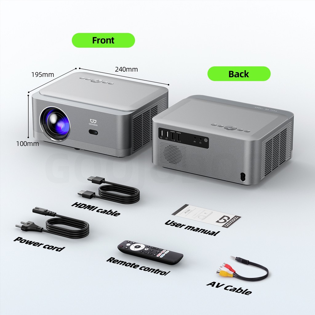 Jual GOOJODOQ Netflix Autentik 4K Wireless Projector Full HD 1080p 600 ...