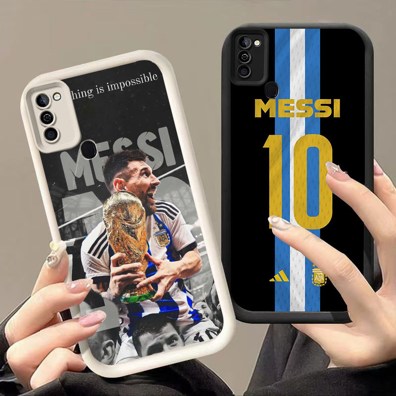 Jual GK-53 Messi Silikon hitam putih Casing untuk Infinix ITEL Smart ...