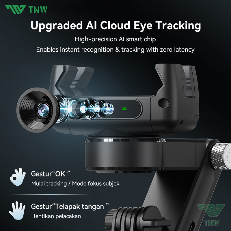Jual TNW Q19 AI Gimbal Stabilizer Auto Face Tracking Stabilizer ...