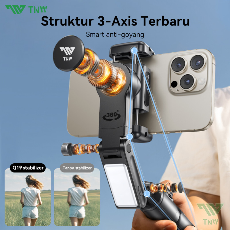 Jual TNW Q19 AI Gimbal Stabilizer Auto Face Tracking Stabilizer ...