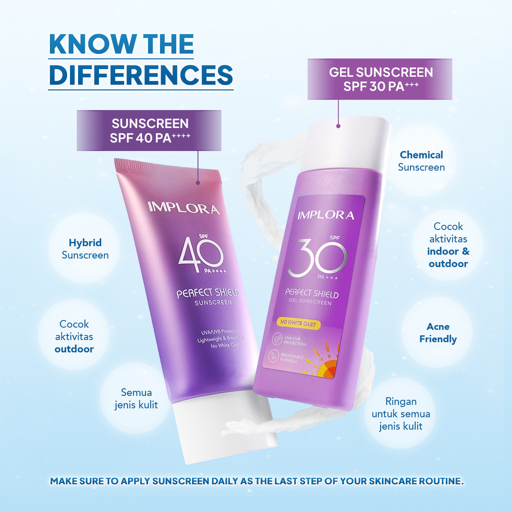 Jual Implora Perfect Shield Sunscreen Spf40 PA++++ 50ml | Man Corner ...