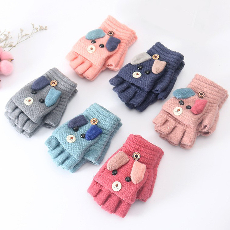 Jual Sarung Tangan Wool Motif Imut Lucu Hangat Setengah Rajut Anak Baru ...