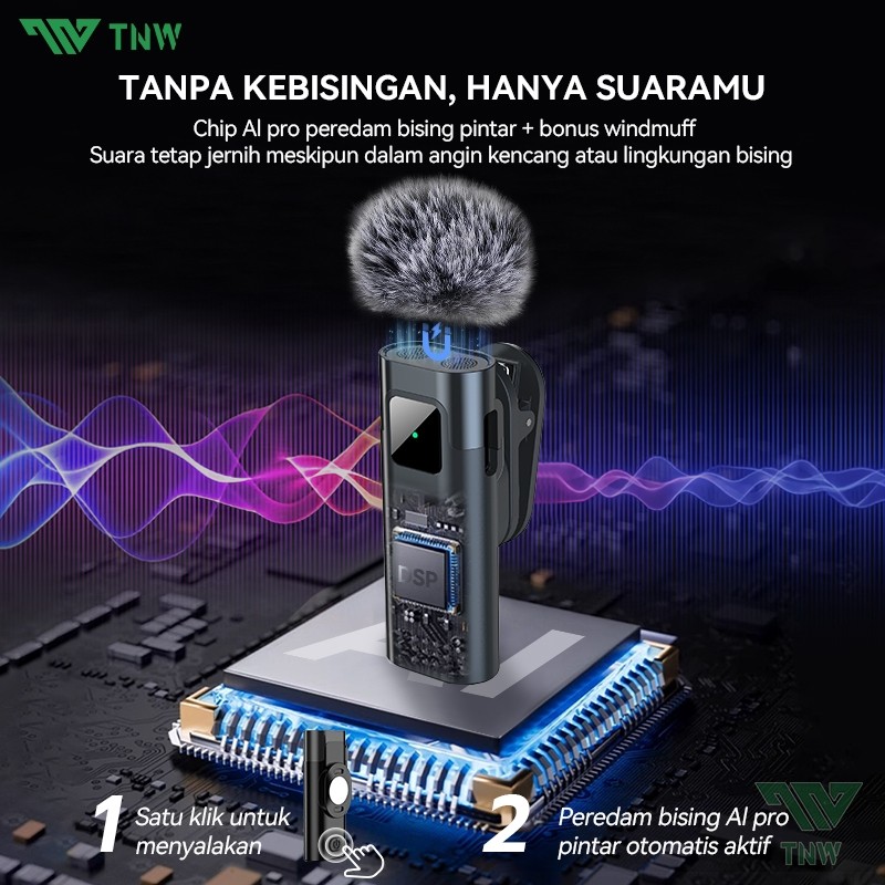 Jual TNW A2/A3 2 In 1 Wireless Microphone Clip On Mic Magnetic Lavalier ...