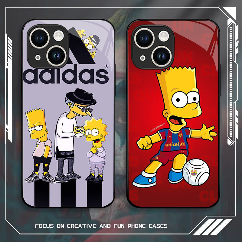 Jual JP-6 Bart Simpson Case KACA Soft Edge Untuk iPhone 13 12 11 Mini ...