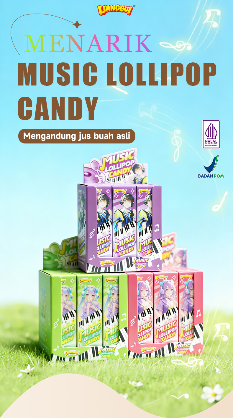 Jual LIANGGUI Permen Lolipop Musik Rasa Apel Stroberi Anggur Halal ...