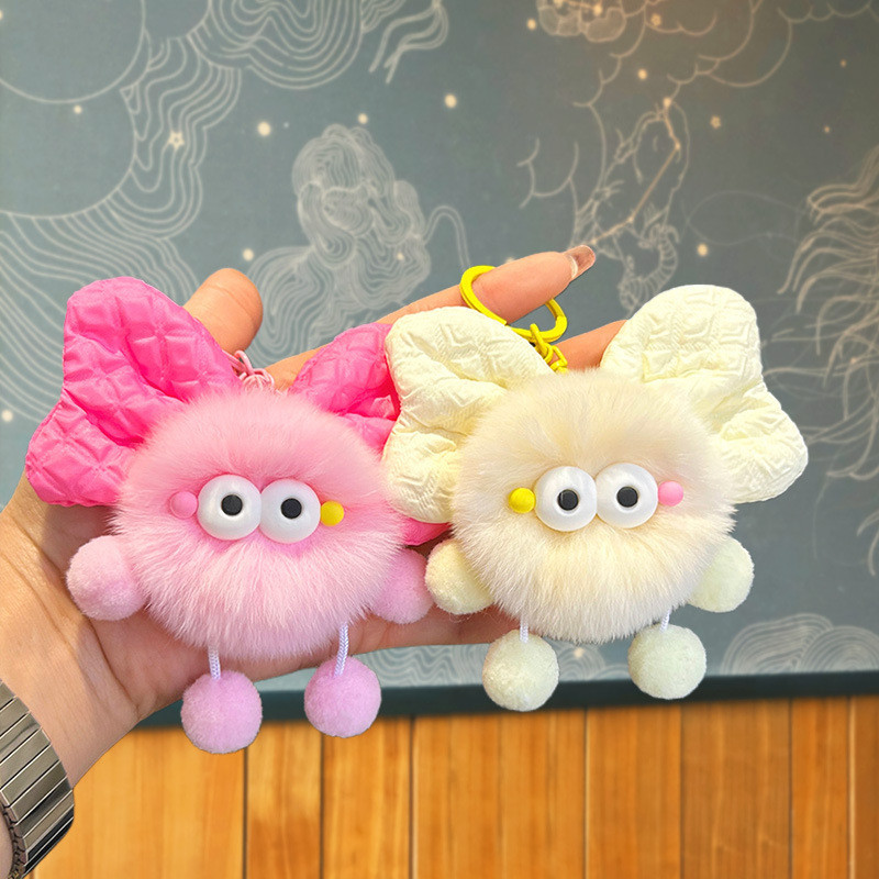Jual Boneka Lucu Gantungan Kunci Boneka Kelinci Rex dengan Pita dan ...