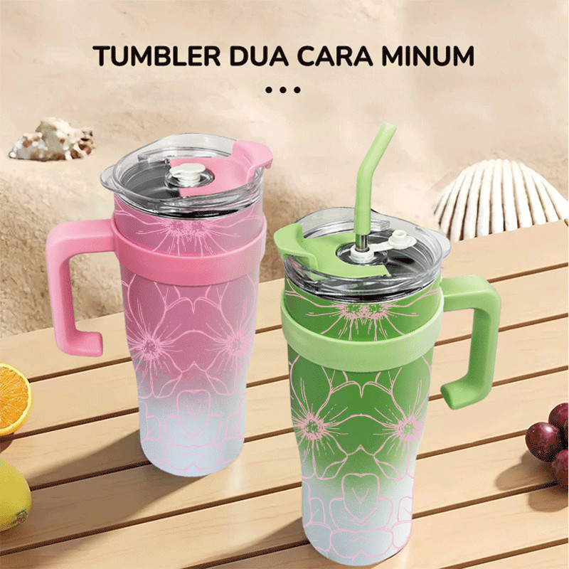 Jual Botol Minum Stainless Steel 1200ML Line Art Aesthethic Flower ...